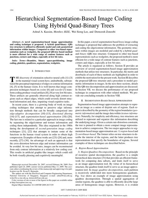 pdf hierarchical segmentation based image coding using hybrid quad