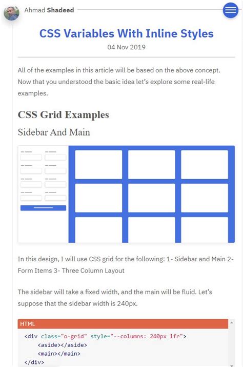 css variables with inline styles css grid css inline