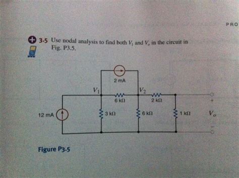 solved use nodal analysis to find both v1 and v0 in the c
