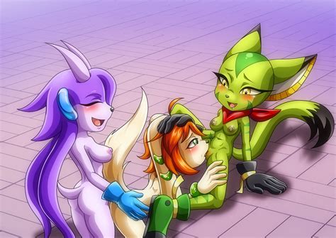 Rule 34 3girls Anthro Ass Bbmbbf Blush Breasts Carol Tea Closed Eyes