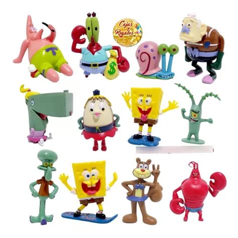 Bob Esponja Coleccion De 12 Personajes Figuras Juguetes Envío Gratis