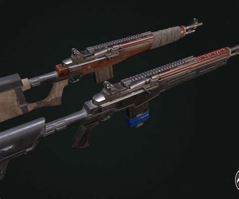 artstation tactical rifle m 14 game assets