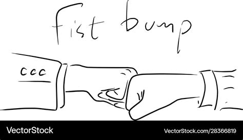 Fist Bump Businessman Sketch Royalty Free Vector Image