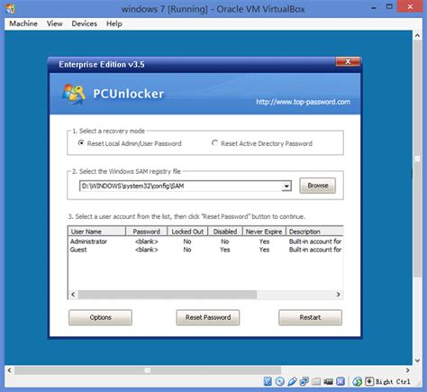 how to reset virtualbox password reset windows virtual machine password