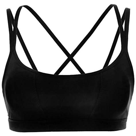 Crz Yoga Womens Padded Cool Look Criss Cross Strappy Yoga Sports Bra