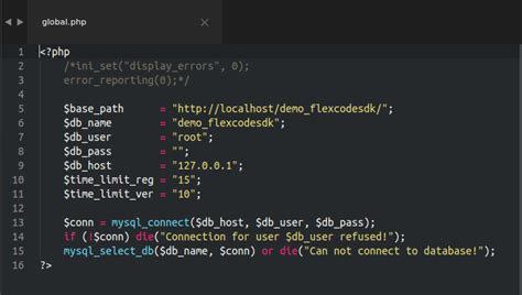 documentation sample flexcode sdk php