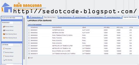 jual aplikasi penjualan stok barang bangunan di lapak toko aplikasi web
