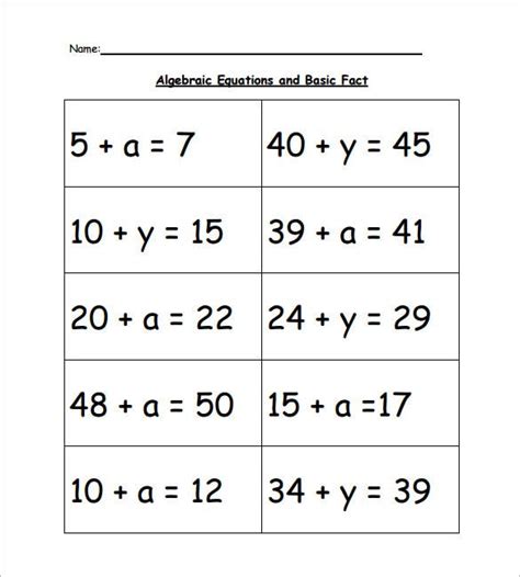 13 simple algebra worksheet templates word pdf free and premium