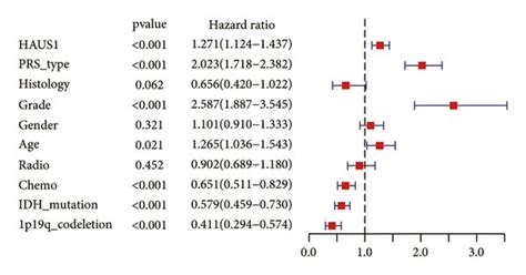 A Univariate Cox Analysis Of Haus1 And Different Clinical Variables