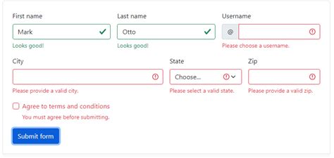 javascript bootstrap 5 alpha validation script on react