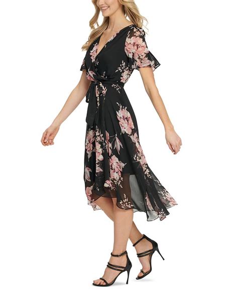 Dkny Floral Print Faux Wrap Dress Macys