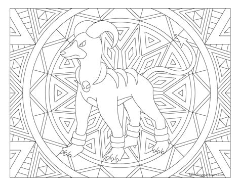Adult Pokemon Coloring Page Houndoom ·