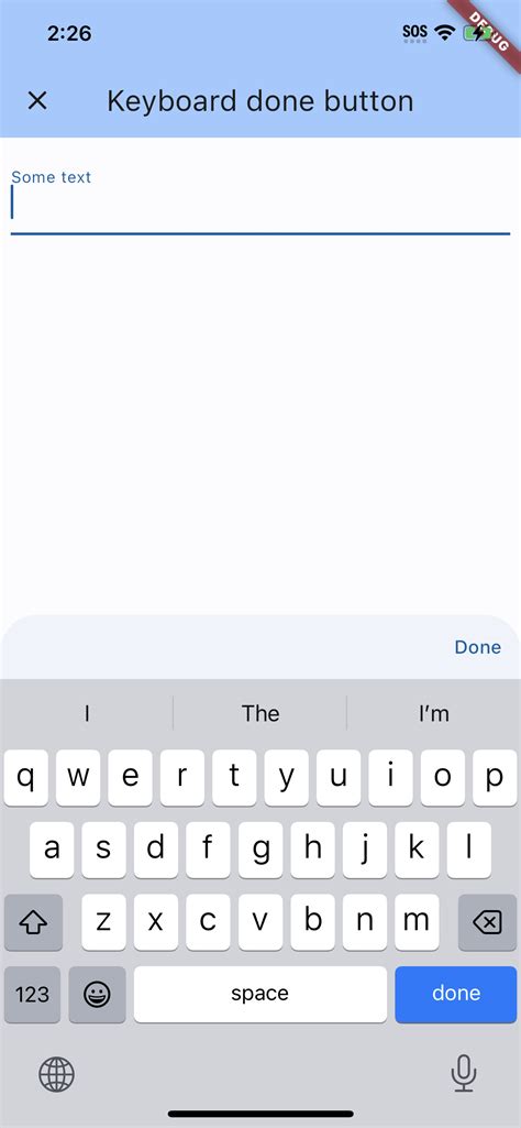 dart flutter how to add done button in number keyboard in flutter