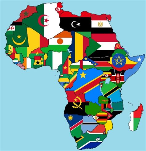 Mapa Banderas Africa