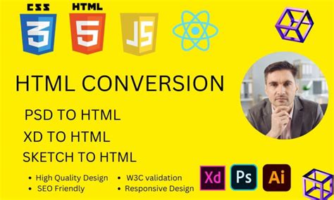 convert figma to html psd to html xd to html sketch responsive