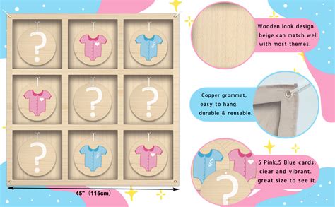 Gender Reveal Tic Tac Toe Board Game Rustic Wooden Gender