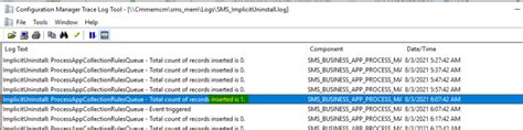 implicit uninstall of an application using sccm remove device from