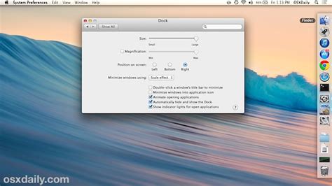 how to move the dock position in mac os x