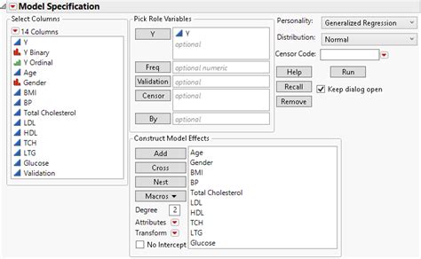 launch the generalized regression personality