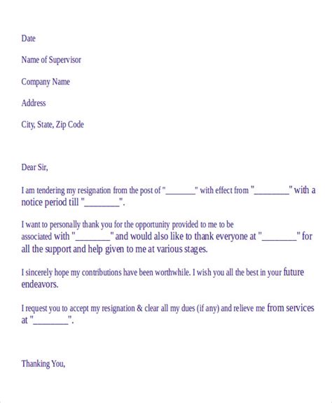 Free 41 Resignation Letter Formats And Templates In Pdf Ms Word