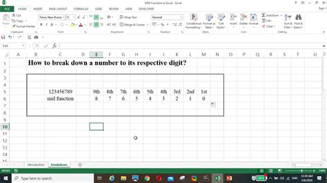 mid function in excel youtube