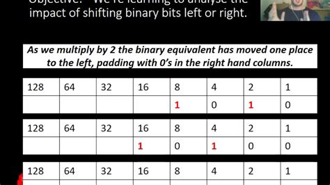 ocr gcse computer science data representation binary shift youtube