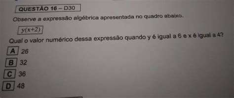Observe A Expressão Algébrica Apresentada No Quadro Abaixo Librain