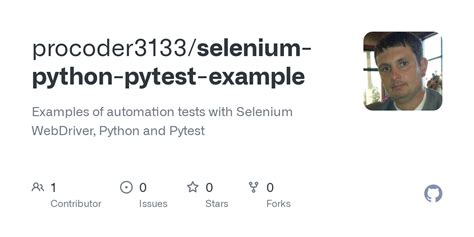 github procoder3133 selenium python pytest example examples of