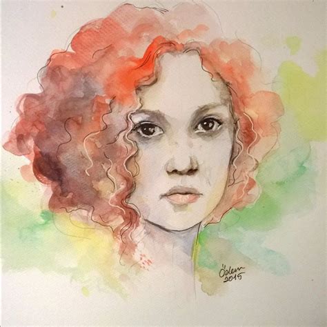 Woman Portrait 2 Watercolor Watercolor Portraits Portrait Female
