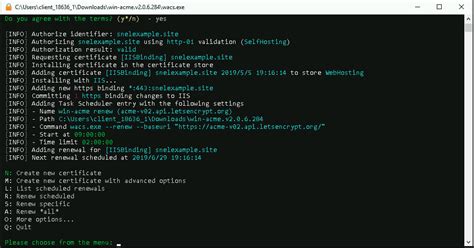 install let s encrypt with iis on windows server 2019