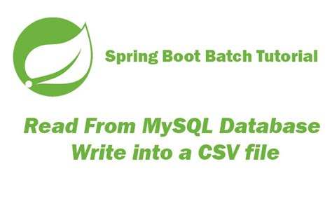 spring batch boot read from mysql database and write into a csv file