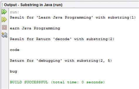 how to use substring in java programming
