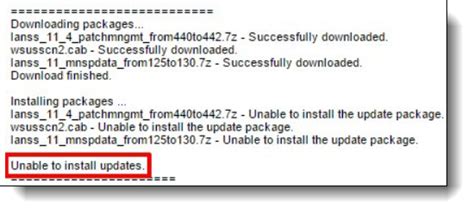error unable to install updates while running program updates gfi