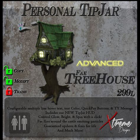 Second Life Marketplace Advanced Fae Tree House Tipjar [ Tink Sprite