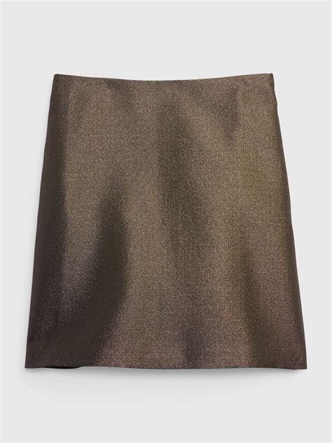 Metallic Jacquard Mini Skirt Gap