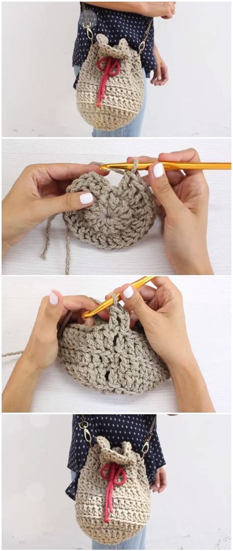 Crochet Easy Drawstring Bag Easy Crochet Cozy Crochet Patterns