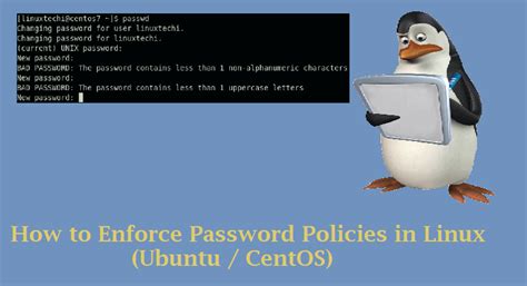 how to enforce password policies in linux ubuntu centos