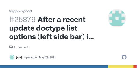 after a recent update doctype list options left side bar is not