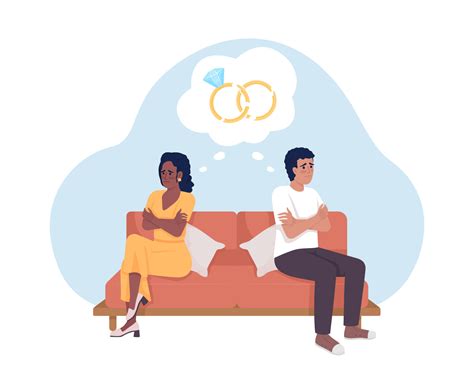 Marriage Problems 2d Vector Isolated Illustration Conflicting Couple