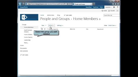 how to delete a group in sharepoint 2013 sharepoint 2013 tutorials