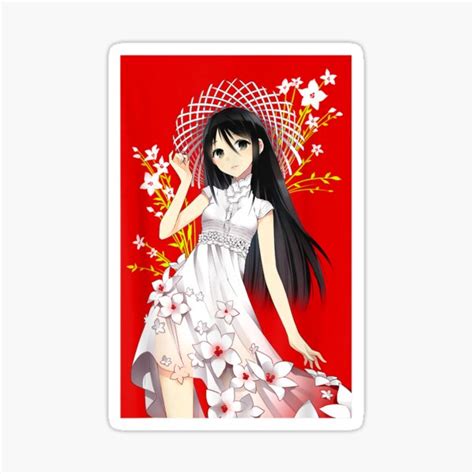 Anime Girl Japanese Aesthetic Floral Waifu Otaku Sticker For Sale By