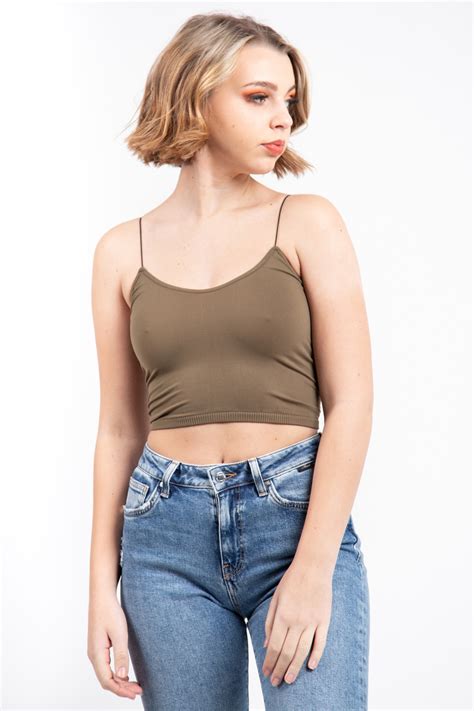 Free People Skinny Strap Brami In Military Style Trend Clothiers