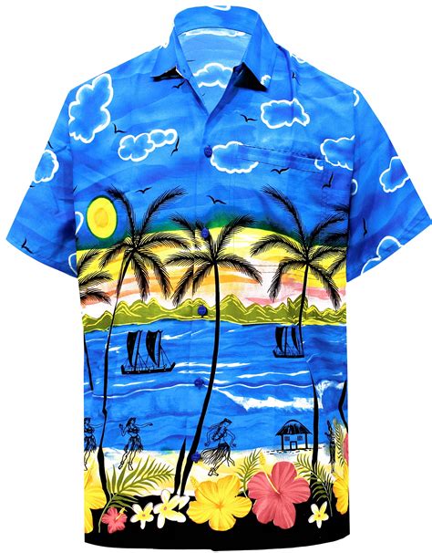 Happy Bay Hawaiian Shirt Mens Beach Aloha Camp Party Holiday Short
