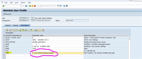 how to default the upload and download file path of sap data everyone