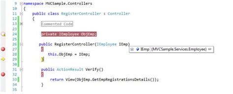 dependency injection in mvc 3 using constructor injection in unity