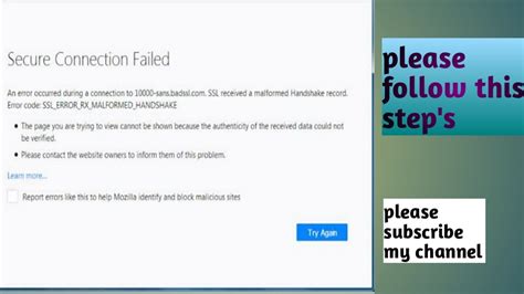 how to solve secure connection failed error secure connection