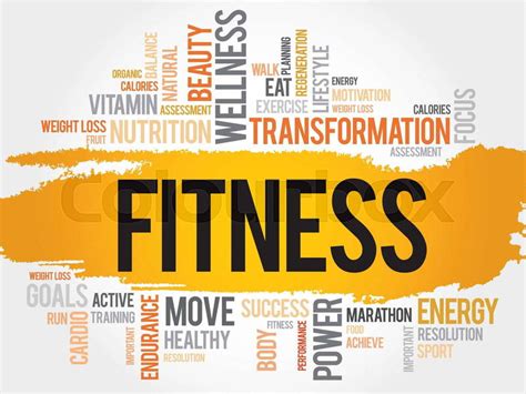 Fitness Word Cloud Sport Health Concept Stock Vector Colourbox