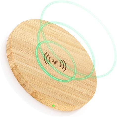 Veelink Bamboo Wireless Charger Pad 10w Portable Wood Wireless Charging