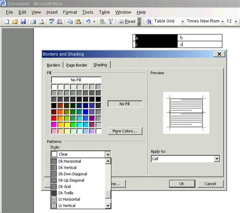 word 2013 tables how to shade cell using dots microsoft community