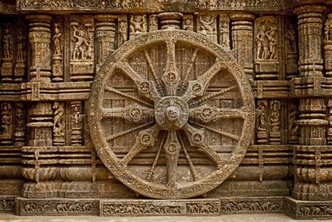 Beautiful Chariot Wheel Konark Sun Temple Orissa Stock Image Image